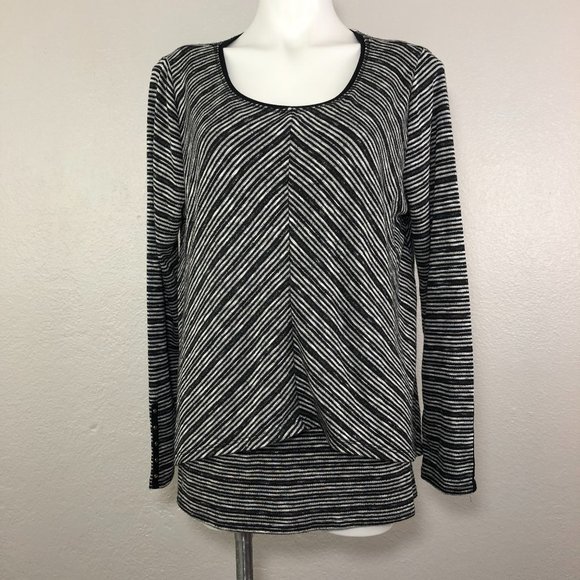 Grace | Sweaters | Grace Striped Waterfall Sweater B7 | Poshmark